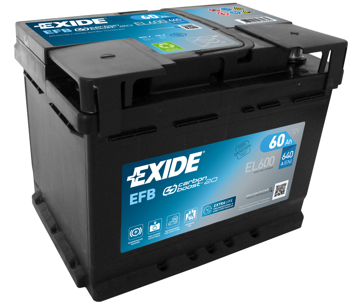 EL600 Аккумулятор автомобильный EXIDE, полярность Обратная ...