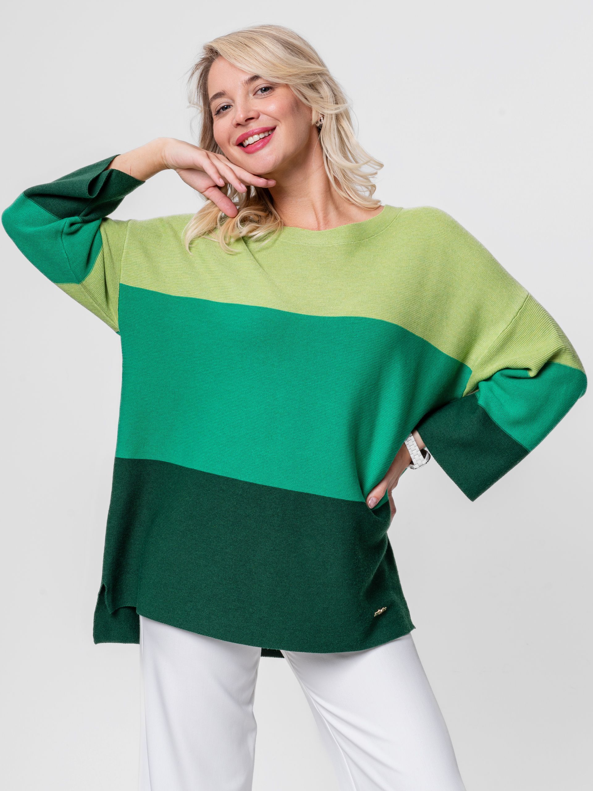 Джемпер ARTT Store, женский, в полоску, полосатый, Корея, из хлопка ...