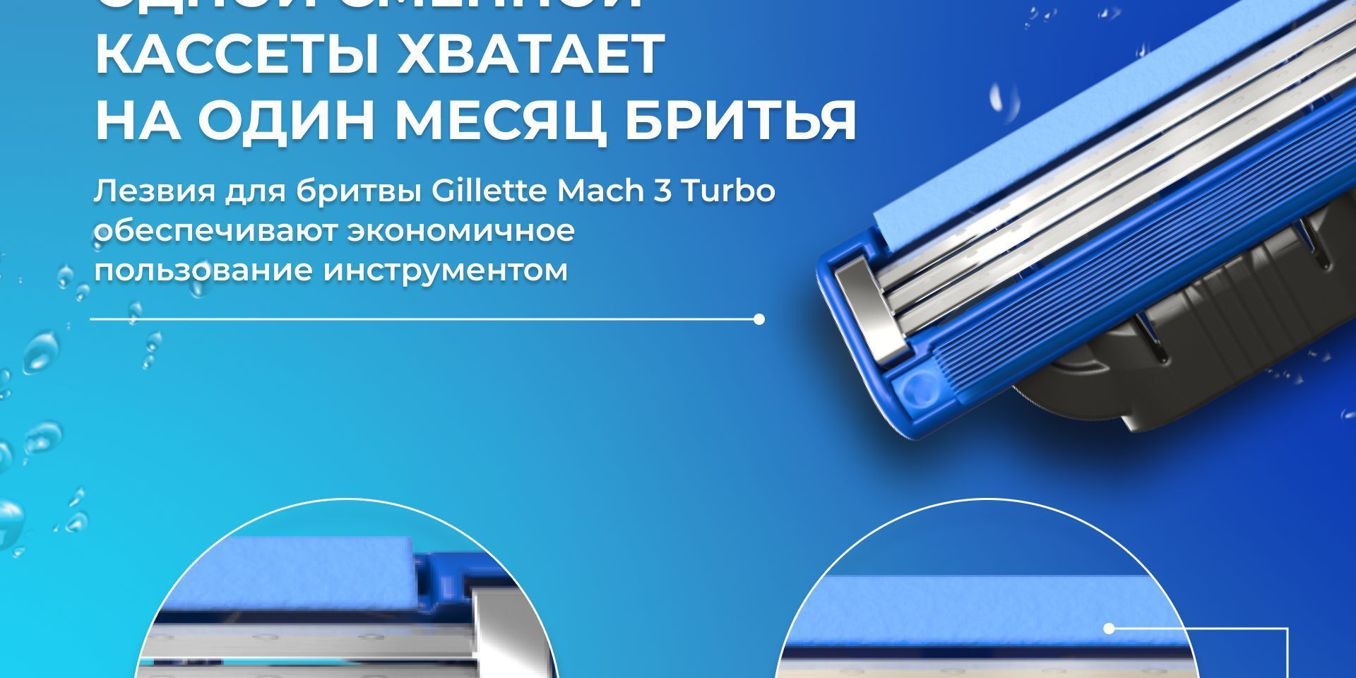 Сменные Кассеты Gillette Mach3 Turbo для мужской бритвы 4 шт, с 3 ...