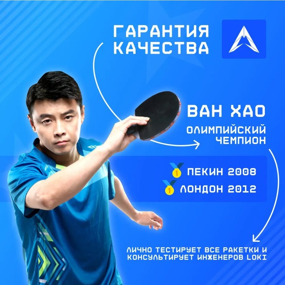 Ракетка для настольного тенниса с чехлом профессиональная LOKI K7 Kirin ...
