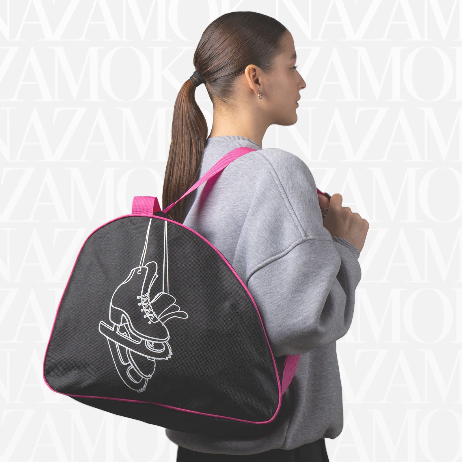 Сумка спортивная для коньков "FIGURE SKATING", 40х32х20 см, синий цвет ...