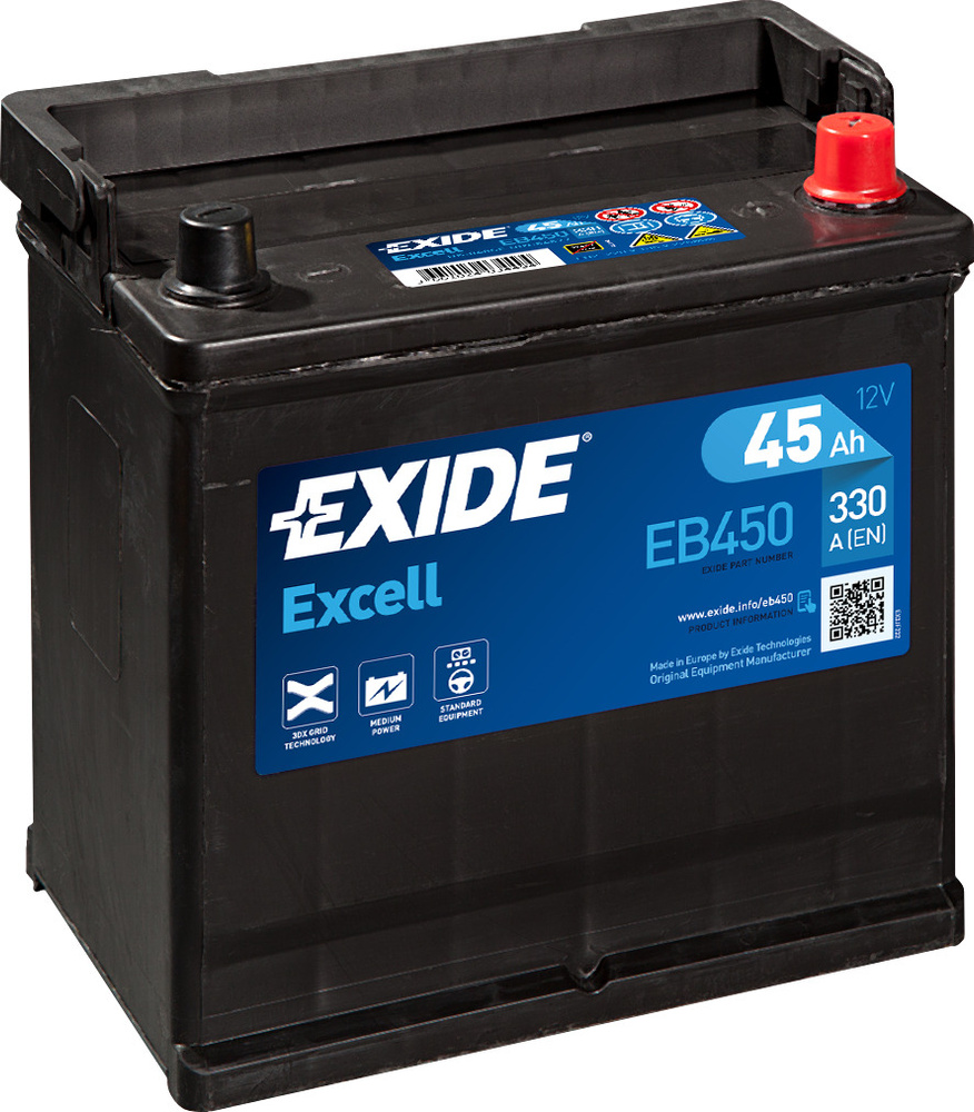 EB450 Аккумулятор автомобильный EXIDE, полярность Обратная ...