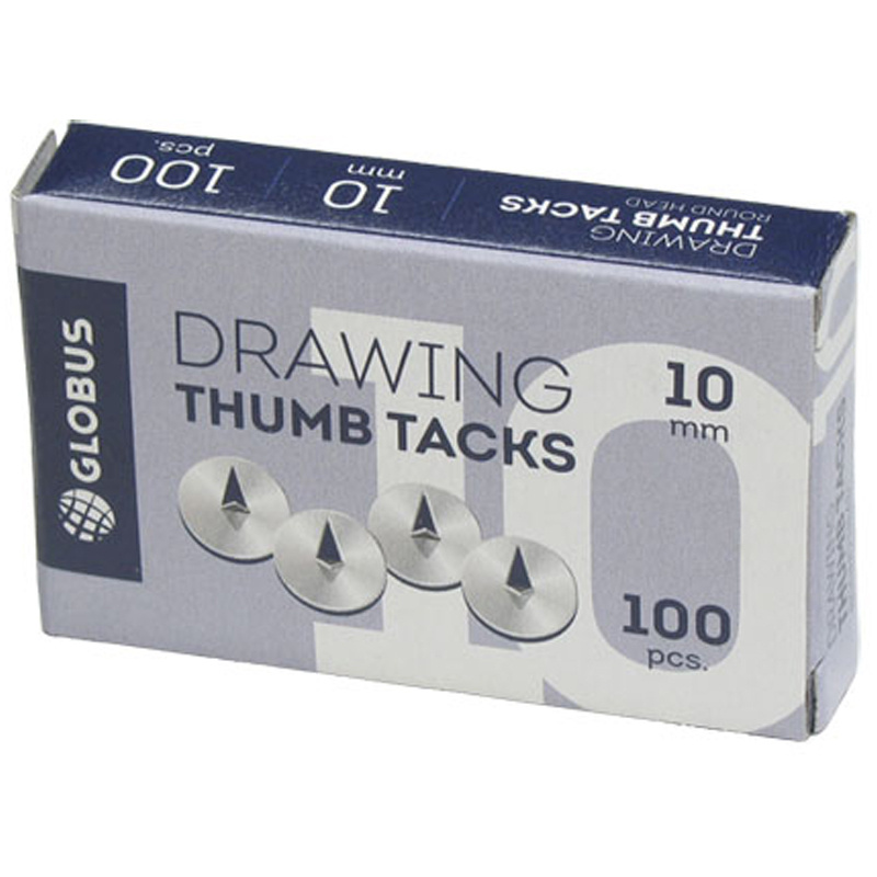 Кнопки канцелярские Globus, 10 мм, 100 штук в упаковке - купить с ...