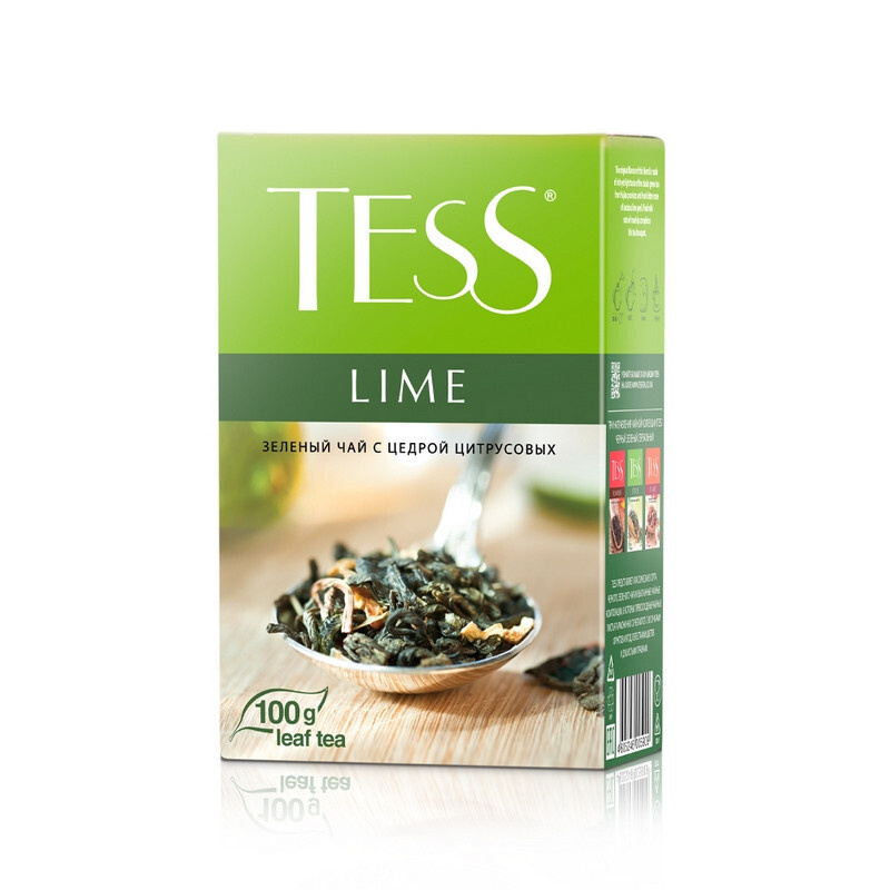 Чай Tess Lime листовой зеленый с добавками 100 грамм купить с