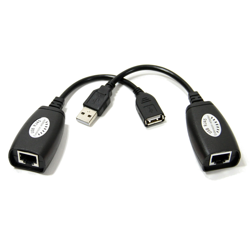 Vcom USB AM - RJ45 / USB AF - RJ45 45m CU824 - купить с доставкой по ...