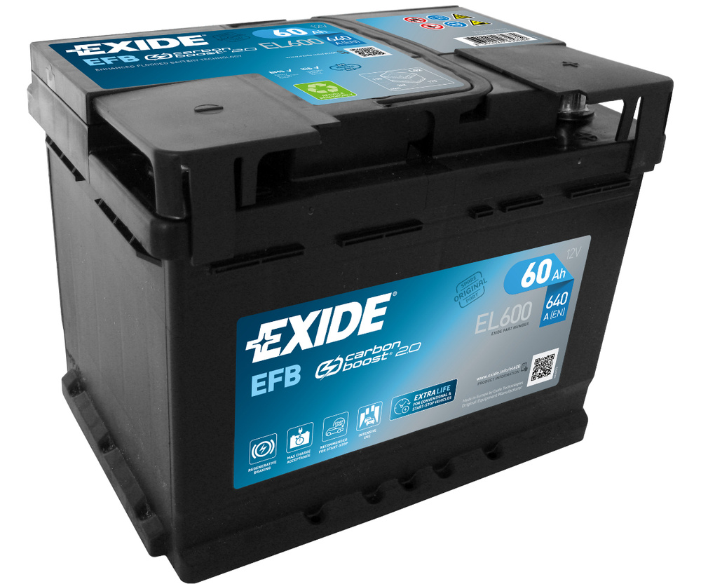 EL600 Аккумулятор автомобильный EXIDE, полярность Обратная ...