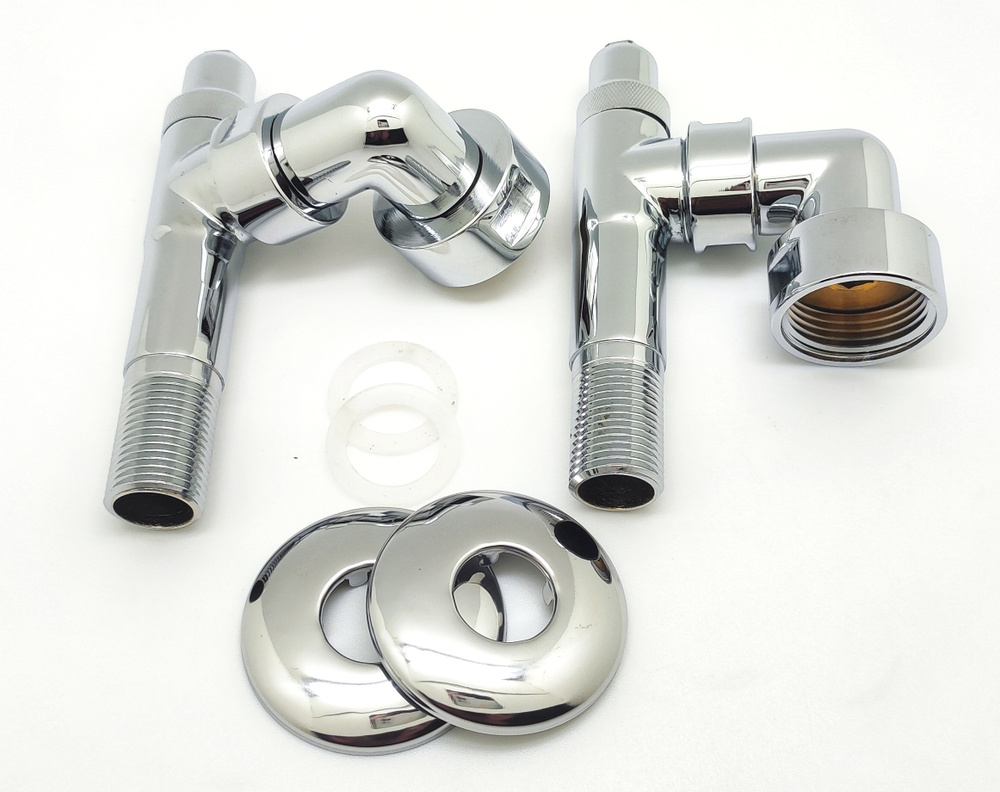 Кран угловой для полотенцесушителя 1"х1/2" гайка-штуцер, K10-NFM024 ...