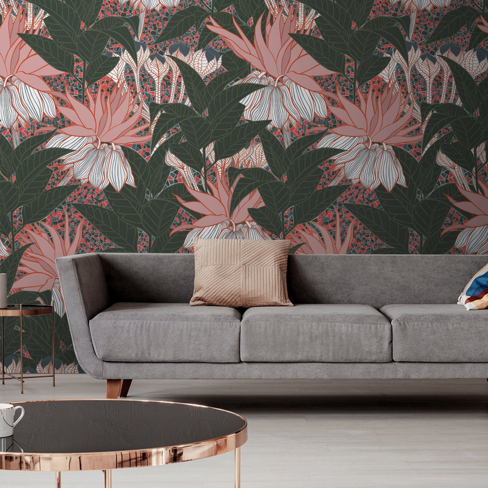 Обои флизелиновые Витраж зеленый / Fun House Store / виниловые на ...