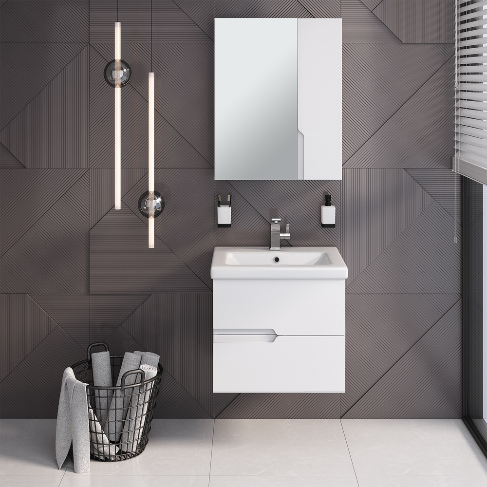 Мебель для ванной / Runo / Стокгольм 60 / тумба с раковиной Como 60 ...