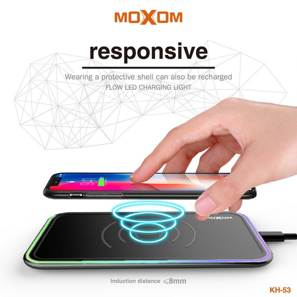 Беспроводное зарядное устройство MOXOM KH-53 - купить по выгодной цене в интернет-магазине OZON ...