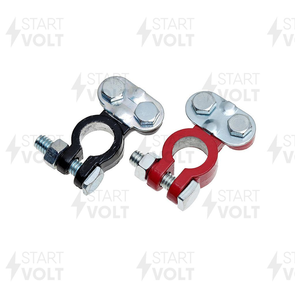 Клеммы АКБ в комплекте свинец, прижимная планка до 50 мм (SBT 007) / Startvolt, SBT007, арт ...