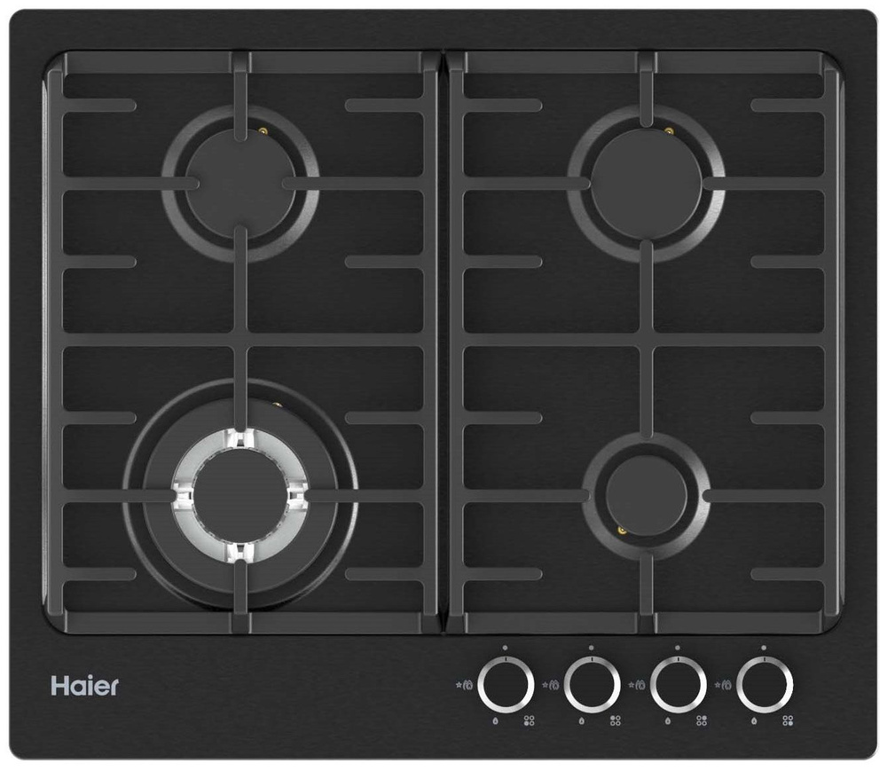 Газовая варочная панель Haier HHX-M64CWFBX, 59 см, 4 конфорки, WOK ...