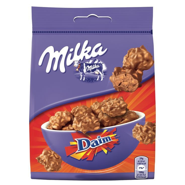 Печенье Milka Daim Snax 145гр/Милка мешочек шоколадных камней с ...