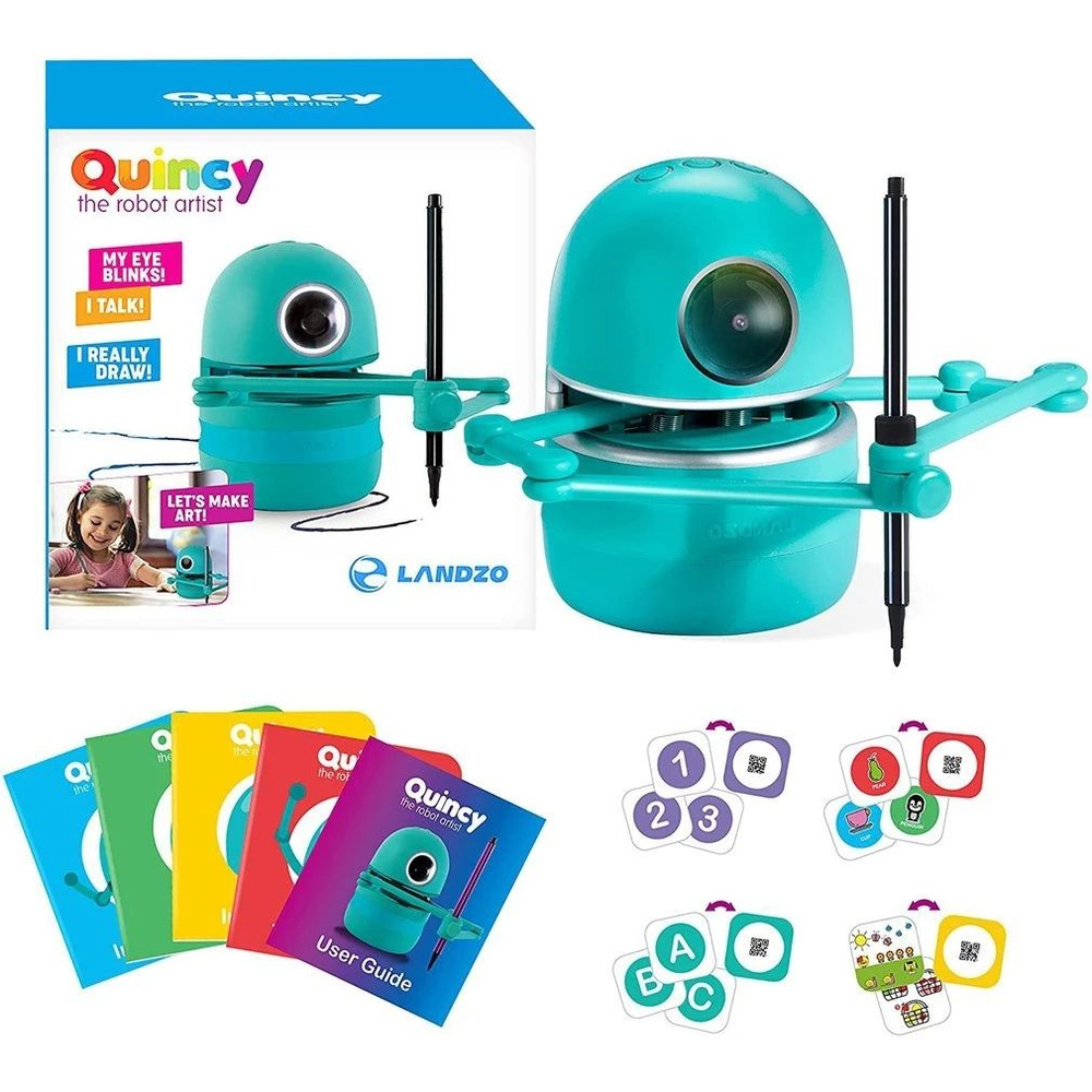 Рисующий робот с фломастерами карточками для рисования и счета - купить ...