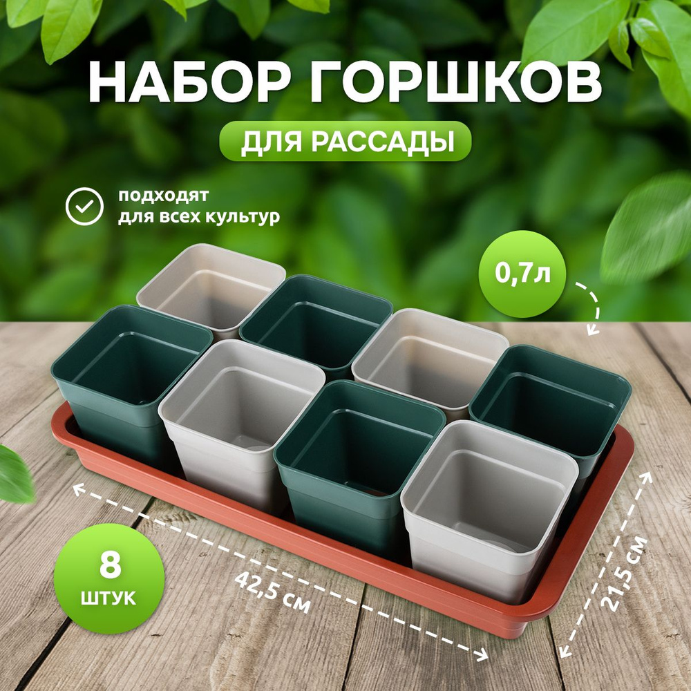 Набор для рассады, горшки для рассады, набор горшков с поддоном, для ...