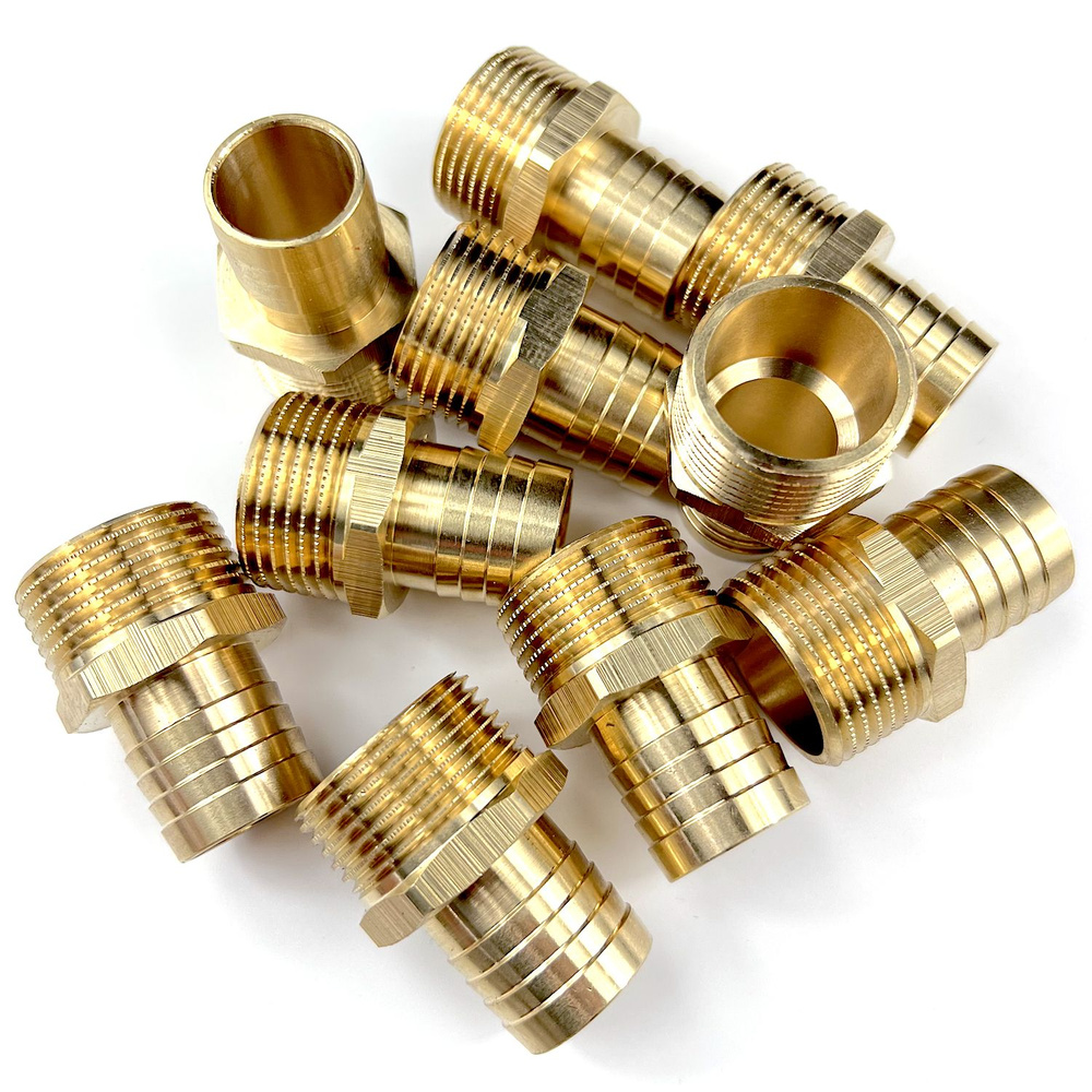 Штуцер латунный для шлангов Профитт НР 1" х 25 мм - 10 шт., 9274474 ...