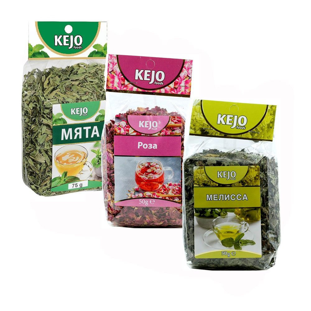 Чай KEJO foods Мелисса Мята Роза (50гр + 75гр + 50гр) / Кежо чай купить ...