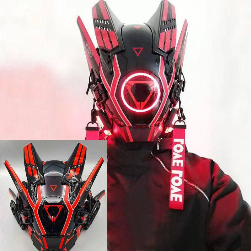 Киберпанк Маска Cosplay Технологическая Маска Хэллоуин Свет - купить по ...