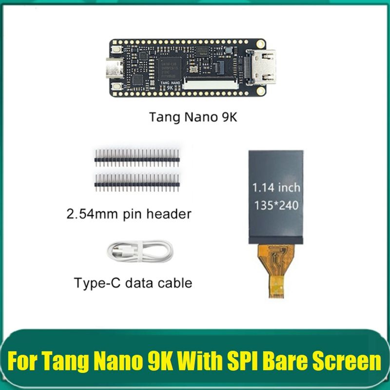 Для платы разработки Tang Nano 9K FPGA GW1NR-9 RISC-V RV HD 40P RGB Интерфейс с 1,14-дюймовым ...