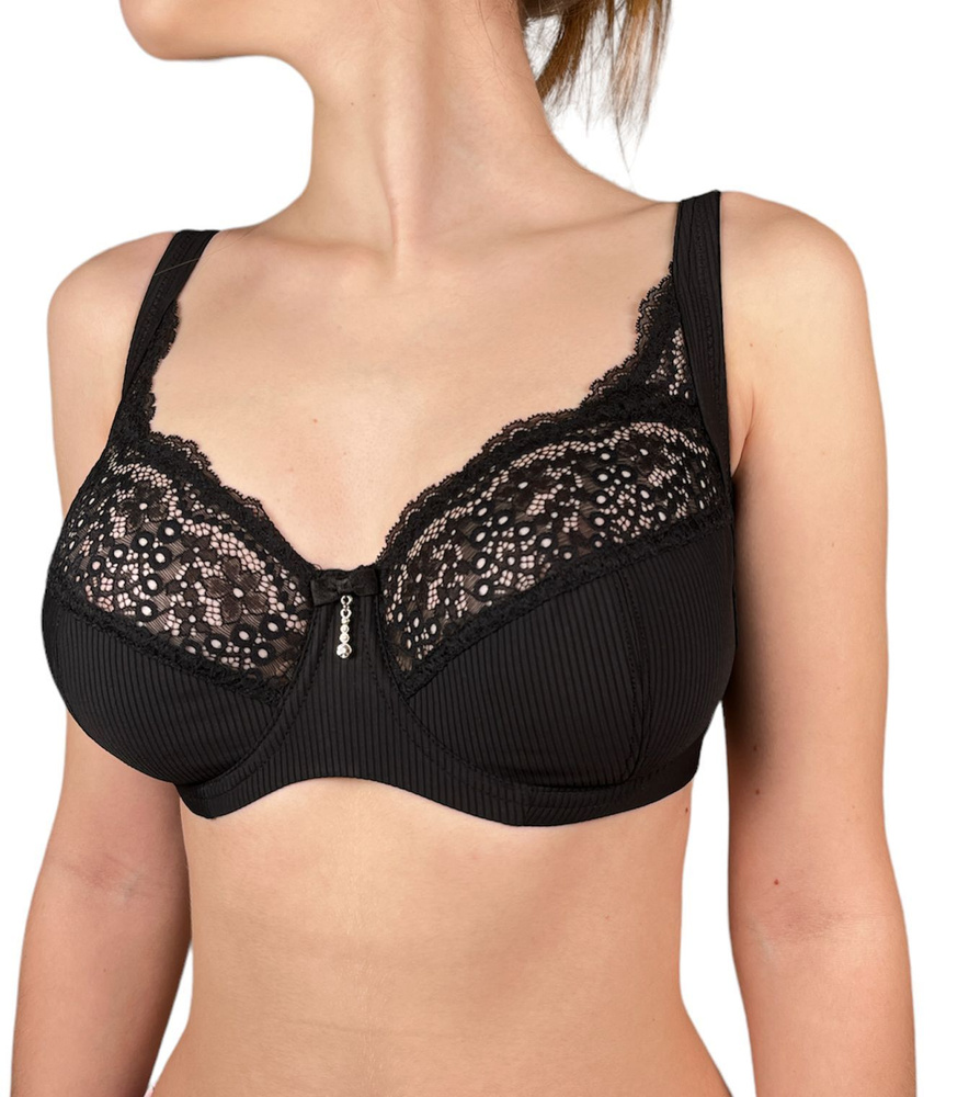 Бюстгальтер Женский VE.NU.S, размер 85E черный Полиамид, Эластан Повседневный Китай Крючки ...