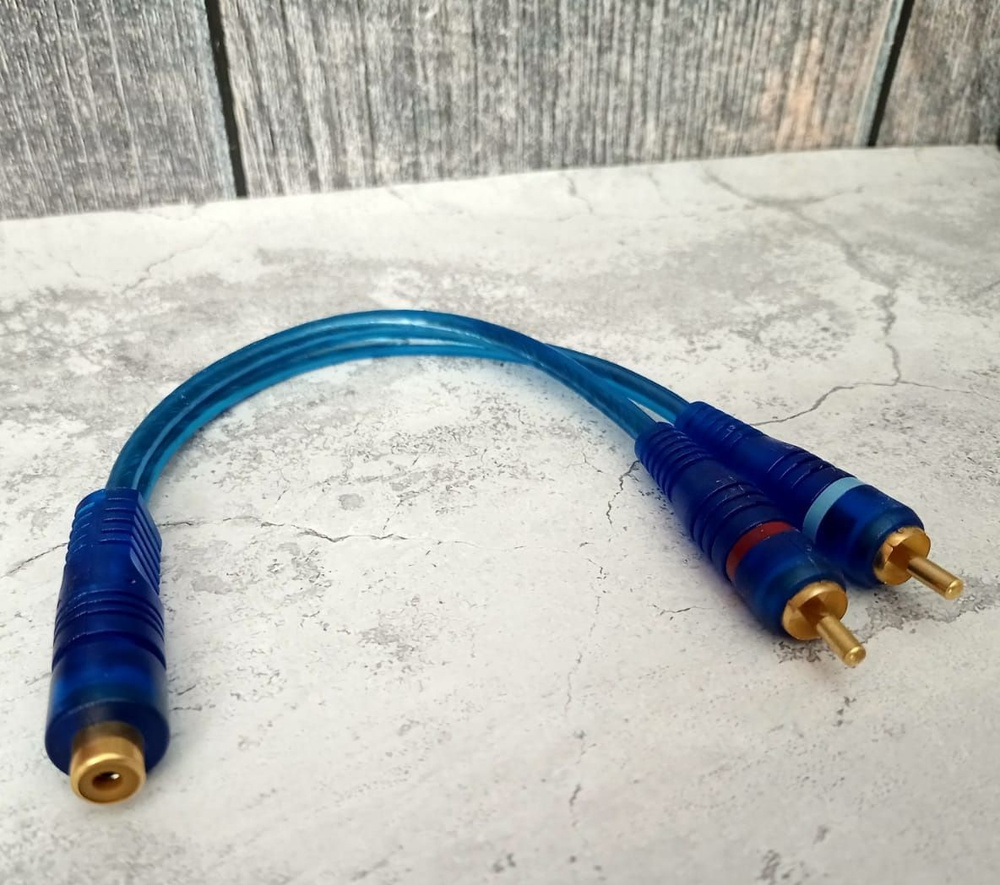 Кабель-адаптер гнездо RCA на 2 штекера RCA GOLD синий - купить с ...