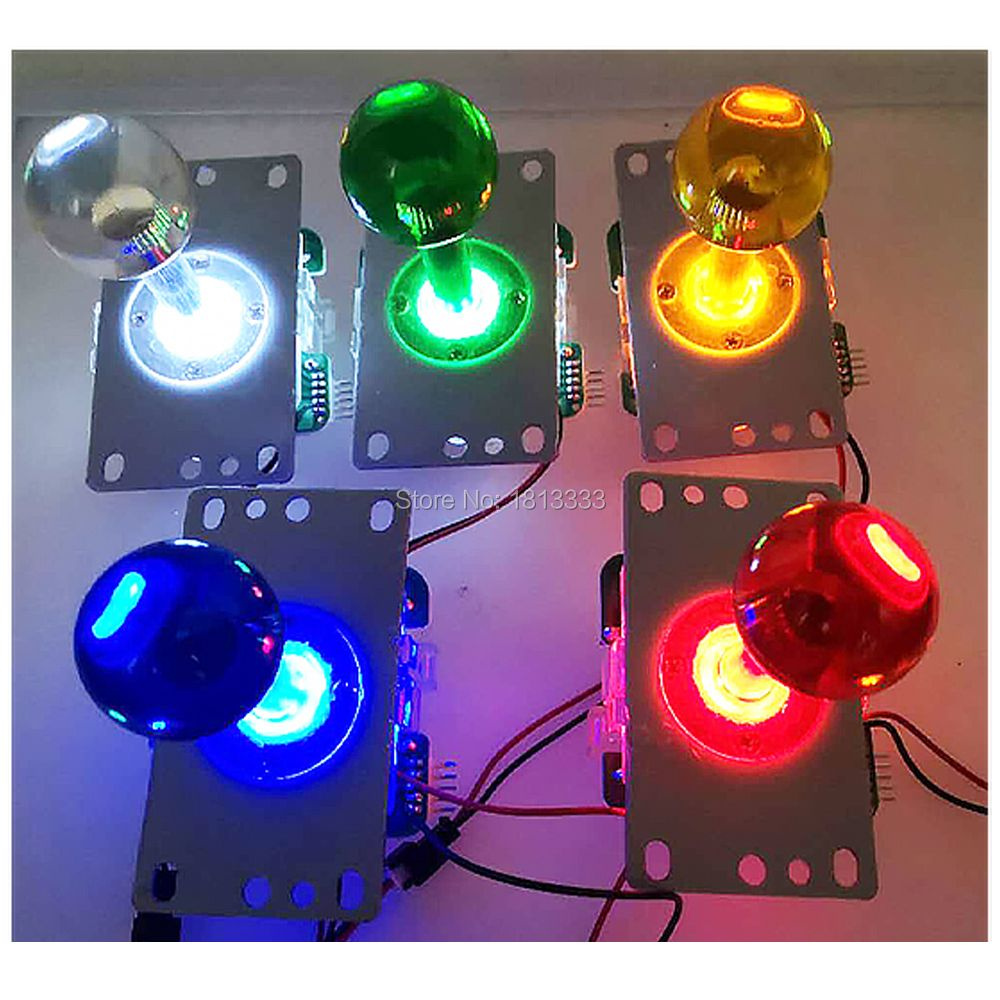 Аркадная игра hine Copy Sanwa Джойстик 8 Way 5V LED Light Illuminated ...