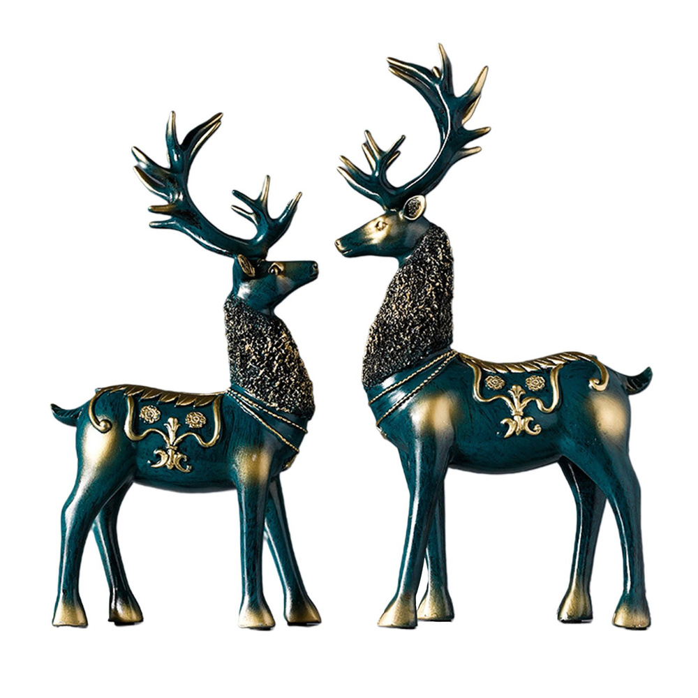 Статуэтка Статуя оленя Скульптура Настольный орнамент с животными арт ...