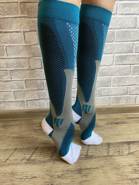 Гетры спортивные Мужской, Женский, размер 41, 42 Нейлон, Полиэстер бирюзовый Повседневный На ...