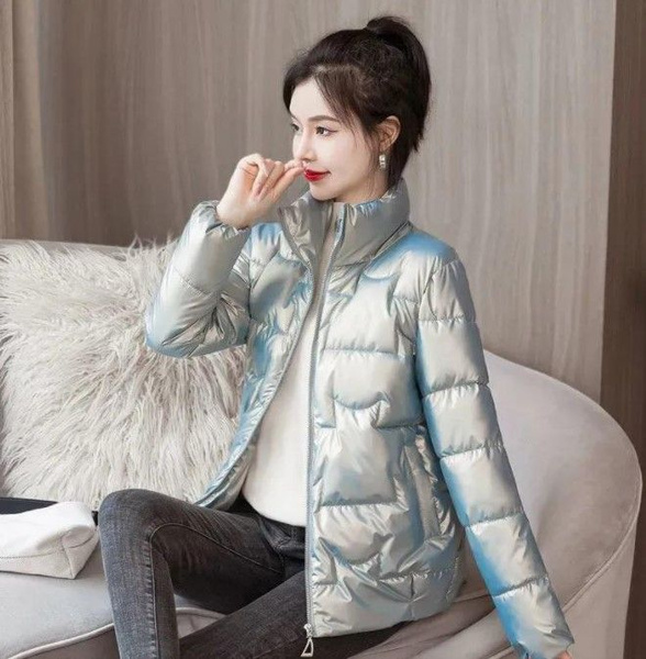 Куртка Женский MOOCIE серебро, размер 54 Длинный Еврозима Китай купить c доставкой на OZON по ...