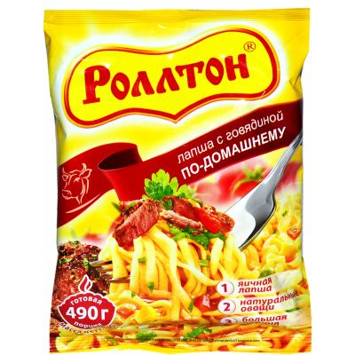 Лапша быстрого приготовления с Говядиной "по - домашнему" Роллтон 85г ...