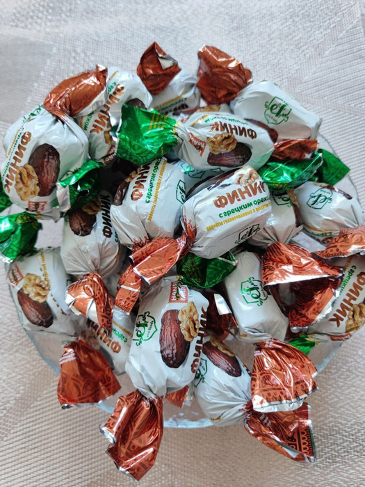 Конфеты шоколадные Финик с грецким орехом ЭКО ФУДС 500гр - купить с ...