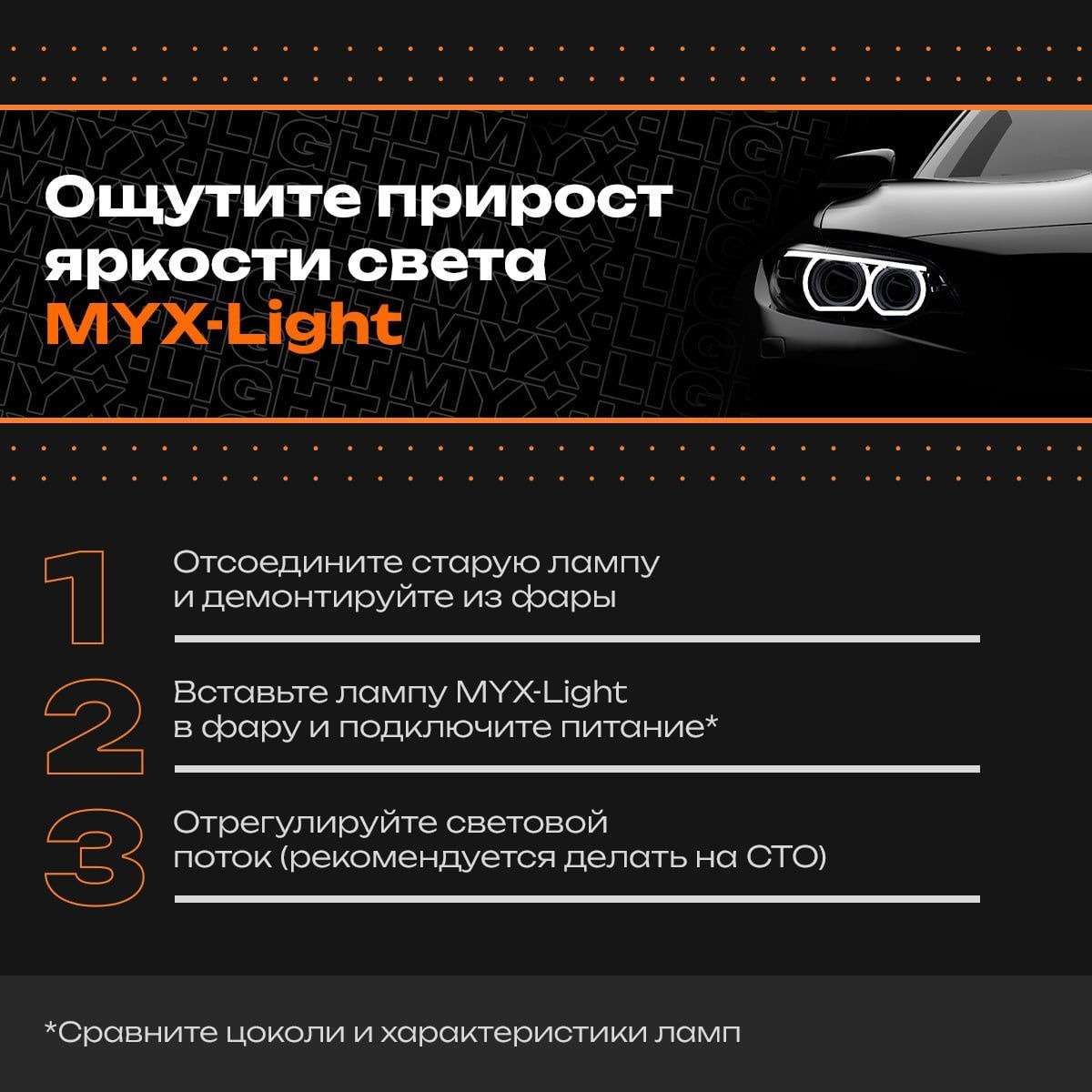 Лампа автомобильная MYX 12 В, От автомобильной сети, 2 шт. MYX03D243 ...