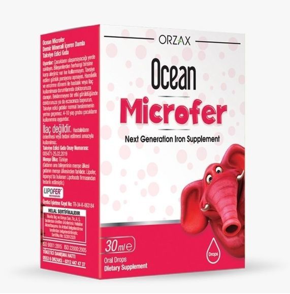 Ocean Microfer Damla, ORZAX, Железо (Детям), 30 мл купить на OZON по ...