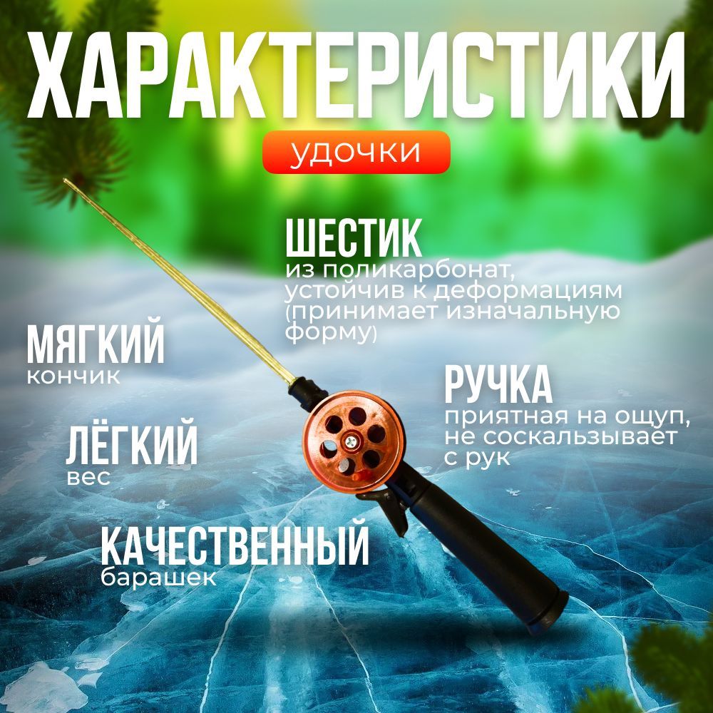 Набор для зимней рыбалки с удочкой 13 в 1 (катушка, леска, кивок ...