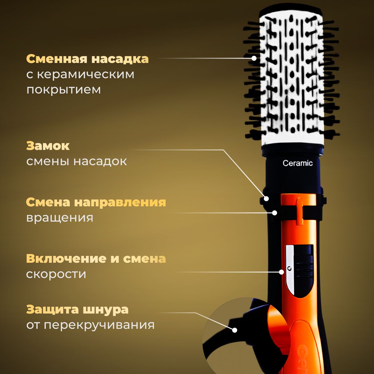 Фен-щетка для волос фен расческа для укладки волос, разноцветный ...