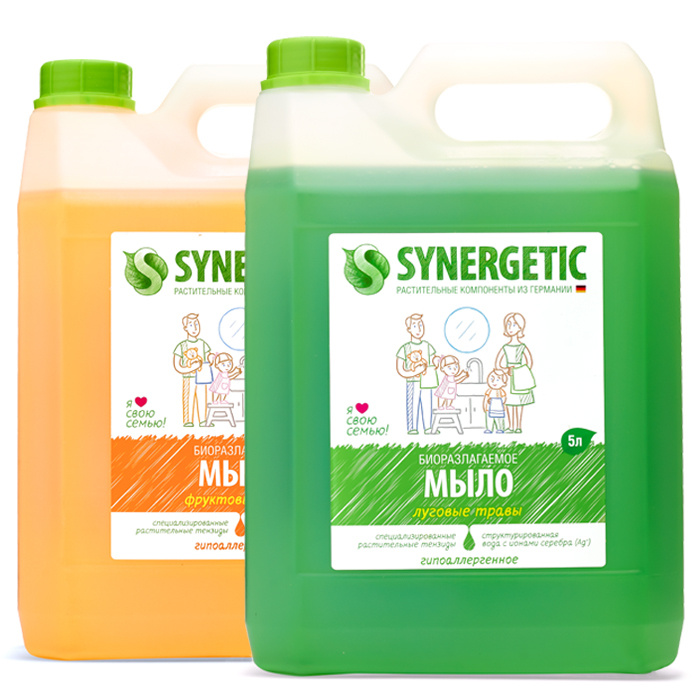 Synergetic Мыло жидкое биоразлагаемое для мытья рук и тела Луговые ...