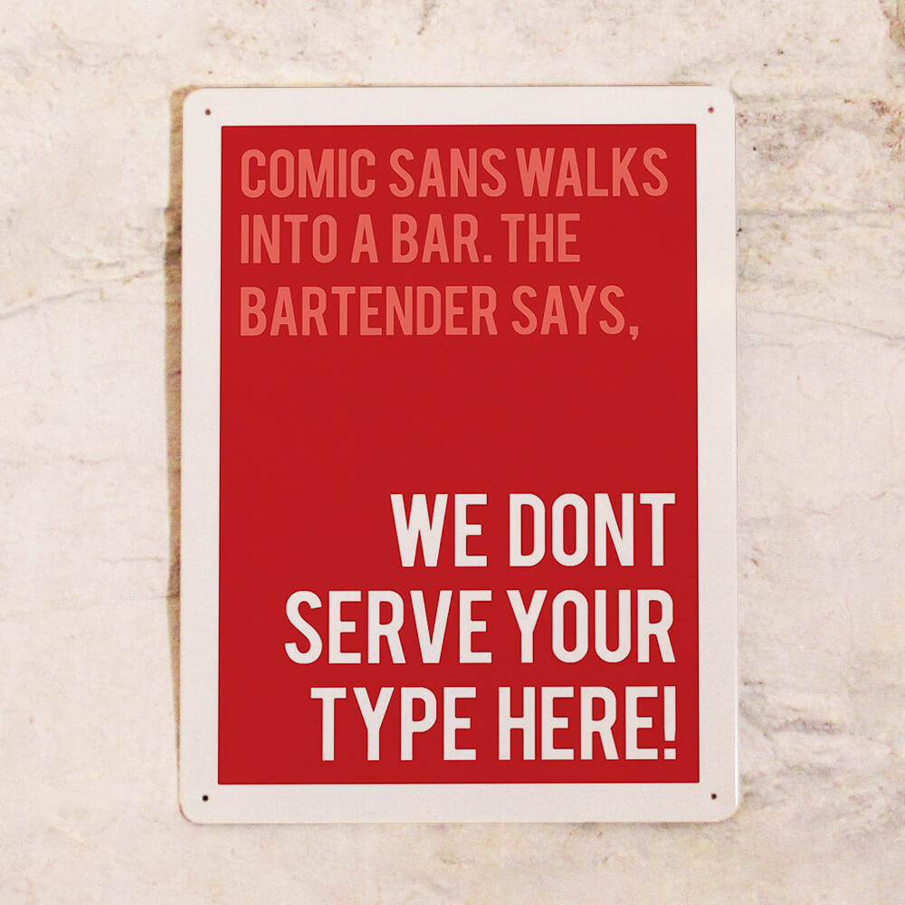 Прикольная металлическая табличка с надписью Comic Sans Bar, для декора ...