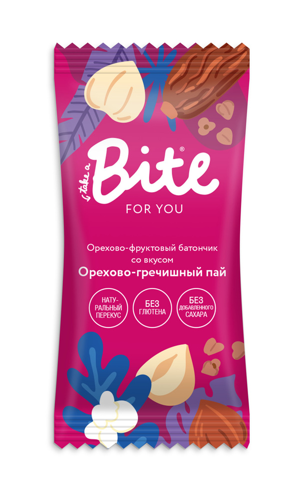 Фруктово-ореховых батончик Bite for you Орехово-гречишный пай 35 гр ...