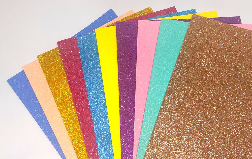 Фоамиран глиттерный / Фоамиран / Цветная пористая резина с блестками ...