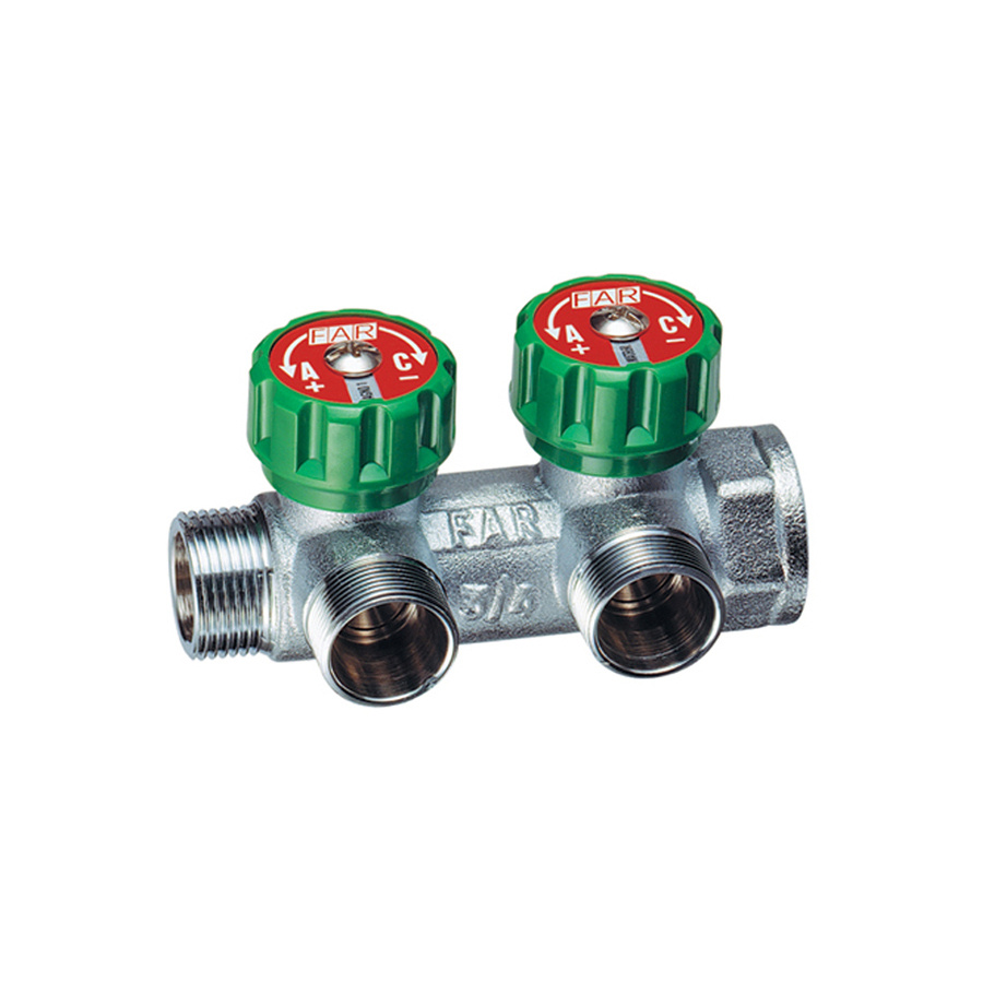 Коллектор FAR 1"x3/4" на 2 выхода евроконус (ВР-НР) FK 3821 134 EU ...