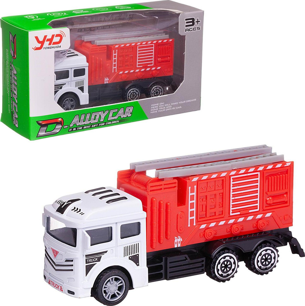 Машинка JUNFA Пожарная, инерционная, металлическая купить на OZON по низкой цене (600523809)