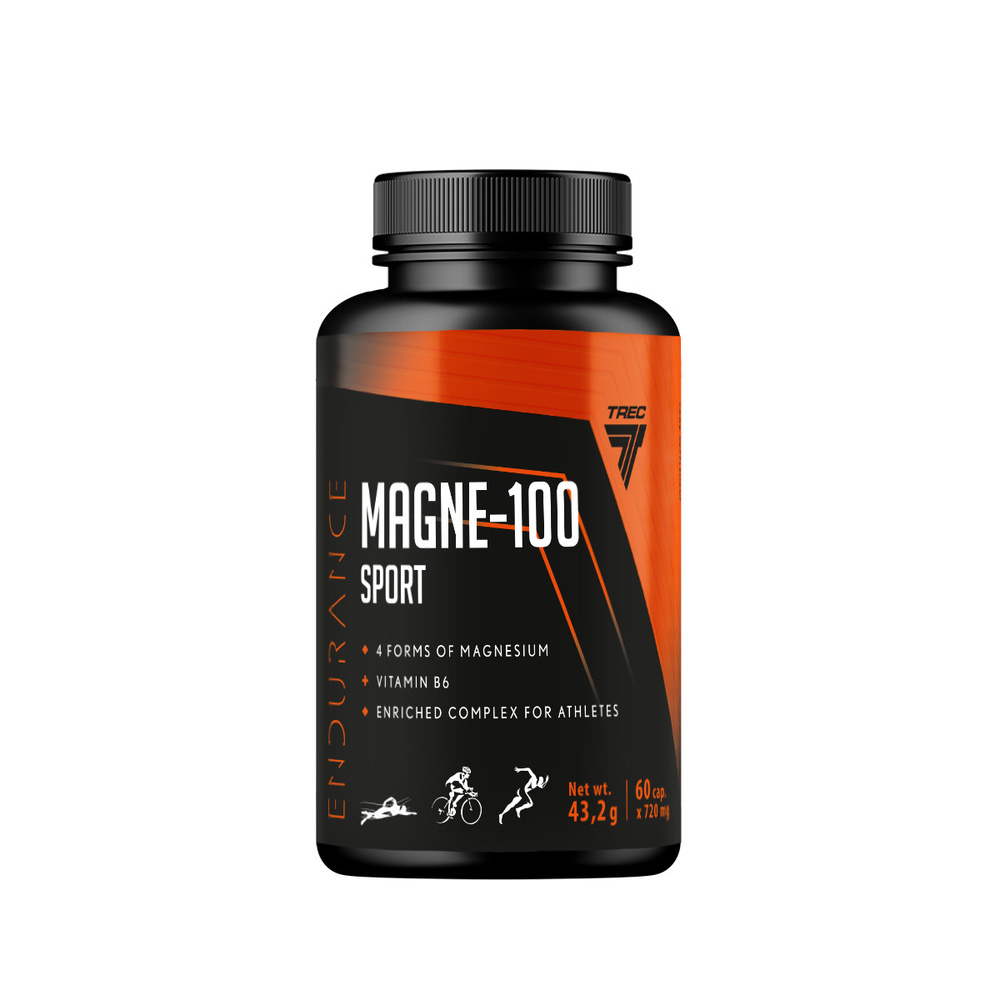 Магний в6, 60 капс, Trec Nutrition Magne 100 Sport для поддержки ...