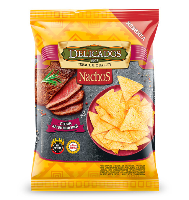 Чипсы Delicados Nachos кукурузные Аргентинский стейк, 100 г - купить с ...