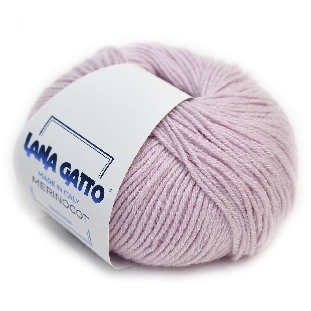 Пряжа Lana Gatto Merinocot 14532 Нежно-розовый 3 мотка (Меринос и ...
