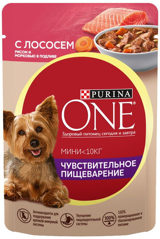 Корм Purina One (в подливе) для собак малых пород с чувствительным ...