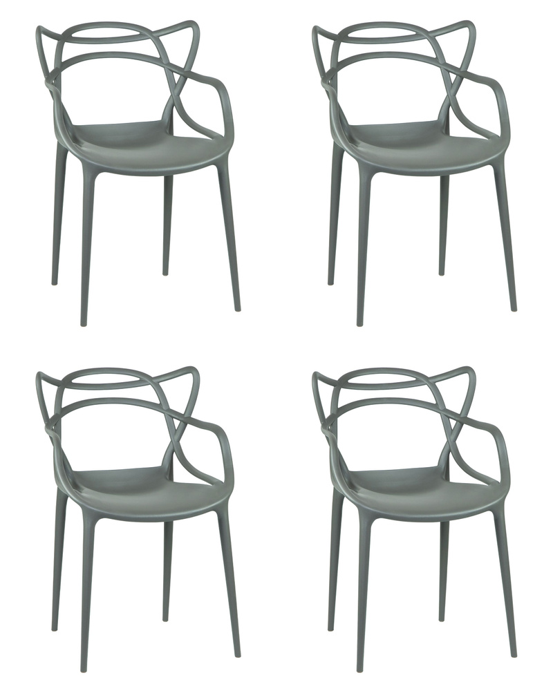 Набор 4 шт. Стул обеденный DOBRIN MASTERS, LMZL-PP601, тёмно-серый (GR ...