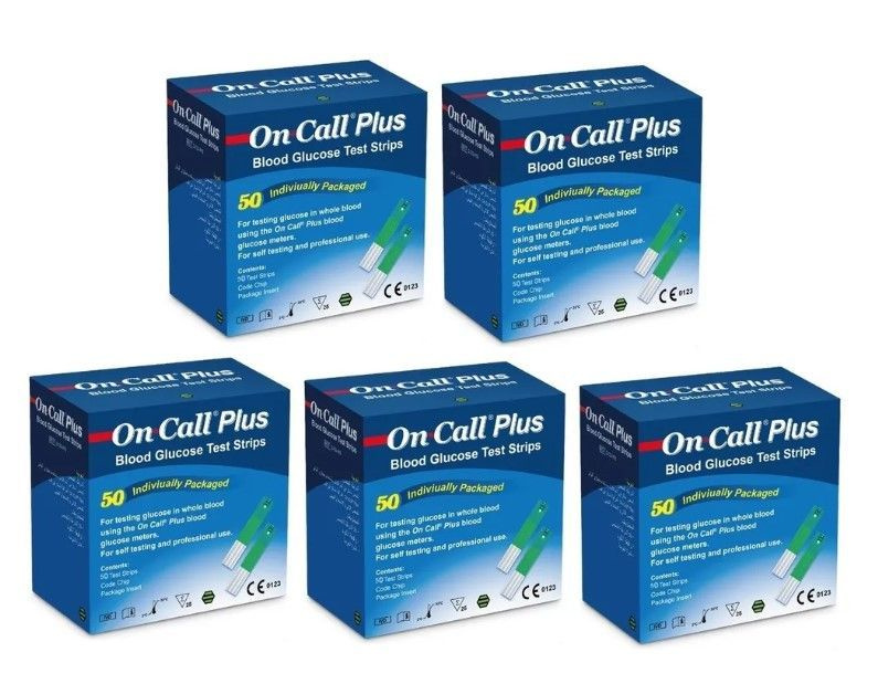 Тест-полоски для глюкометра On Call Plus (Он Колл Плюс), 250 шт. (5 ...
