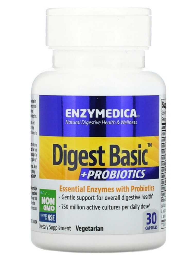 Ферменты Enzymedica Digest Basic + Probiotics 30 caps / Энзаймедика ...