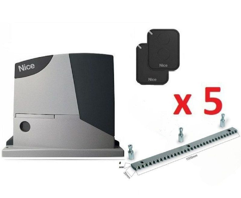 Комплект автоматики для откатных ворот NICE RD400KCE и 5 метров оцинкованная зубчатой рейки ...