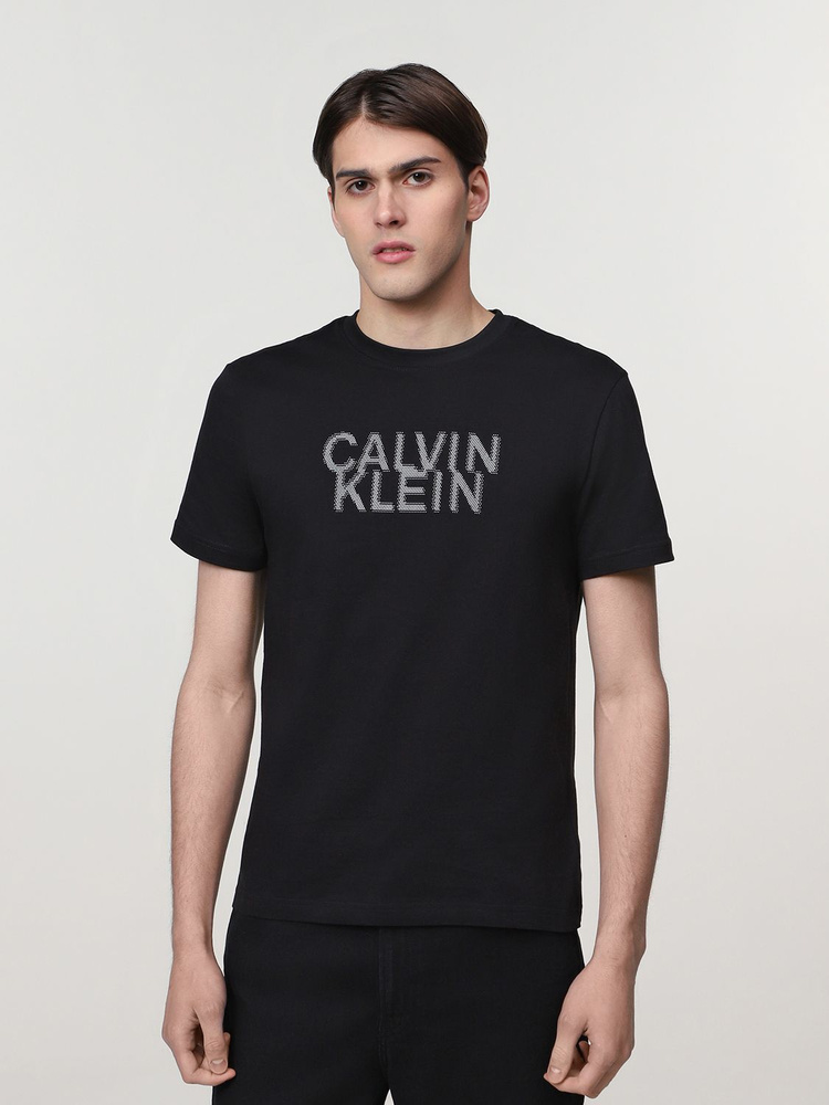 Футболка Calvin Klein Jeans размер 50 52 цвет черный 100 хлопок